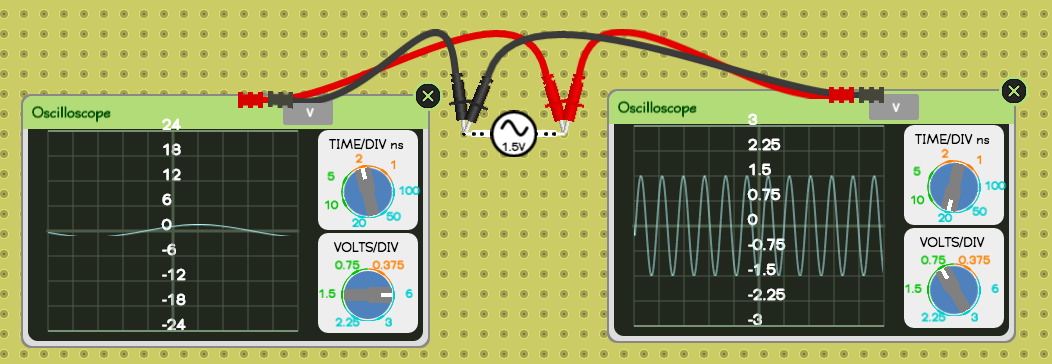 TIME/DIV, VOLTS/DIV FOR OSCILLOSCOPE - DCAClab